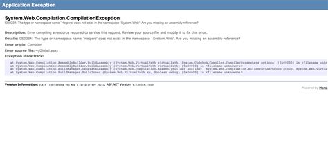 C Xamarin Studio Mono Running A ASP NET MVC Project Stack Overflow