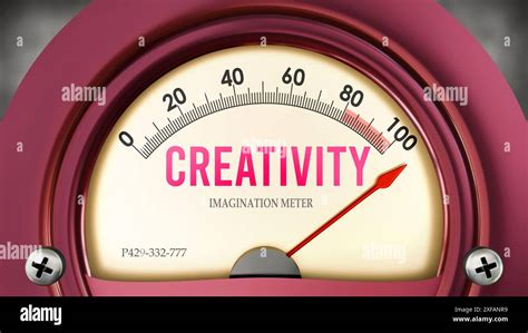 Creativity And Imagination Meter That Is Hitting A Full Scale Showing A Very High Level Of