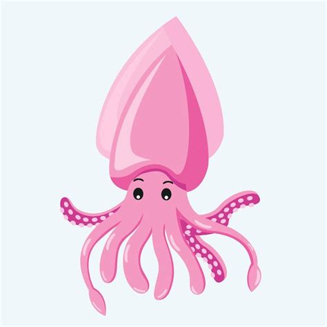 오징어 벡터 일러스트 만화 디자인 프리미엄 벡터