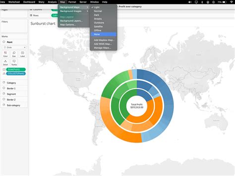 sunburst chart in tableau