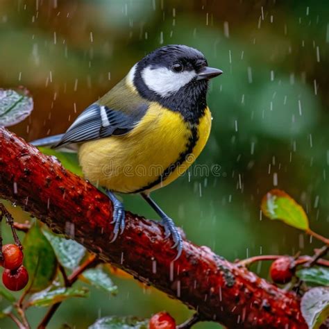 Up Close Of Outdoor Great Tit Bird Stock Illustration Illustration Of