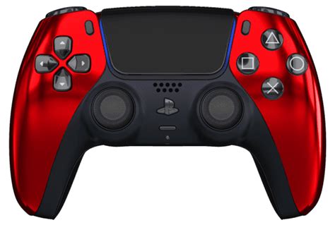 tcp chrome red ps5 controller with black buttons and back shell the