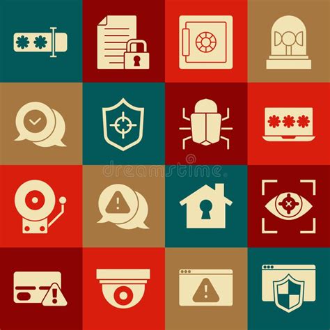 Set Browser With Shield Eye Scan Laptop Password Safe Shield Check Mark In Speech Bubble