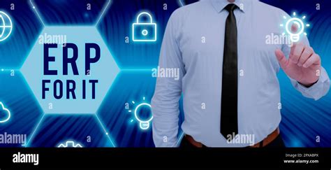 Conceptual Display Erp For It Word Written On Enterprise Resource Planning Software For