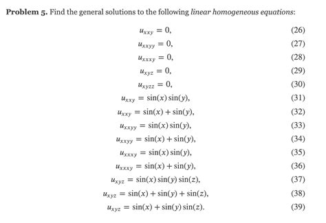 Solved Problem 5. Find the general solutions to the | Chegg.com