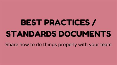 Best Practices Standards Documents