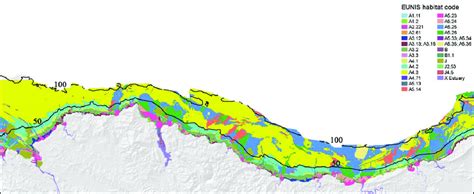 Benthic Habitat Map According To Eunis Habitat Classification Codes