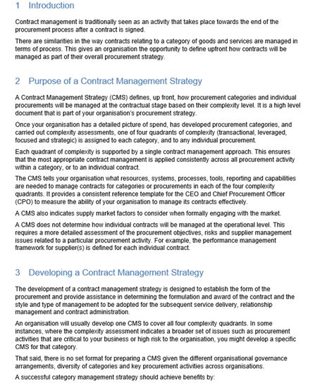 Guidelines For Developing A Contract Management Strategy Grcready