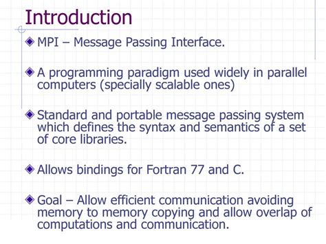 introduction to mpi programming ganesh c n ppt download