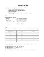 CS601 Assignment 2 Final Pdf ASSIGNMENT 2 1 A Algorithm For Adding All Values In The List 1