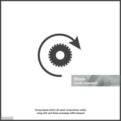 벡터 기어 아이콘과 화살표 흰색 격리 된 배경에 워크플로 기호입니다 쉽게 편집 그림에 대 한 그룹화 된 레이어 설계에 적합 합니다 개념에 대한 스톡 벡터 아트 및 기타