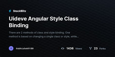 Uideve Angular Style Class Binding Stackblitz