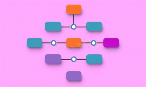 Colorful Flowchart On A Pink Background Illustrating Process Visualization And Idea Mapping