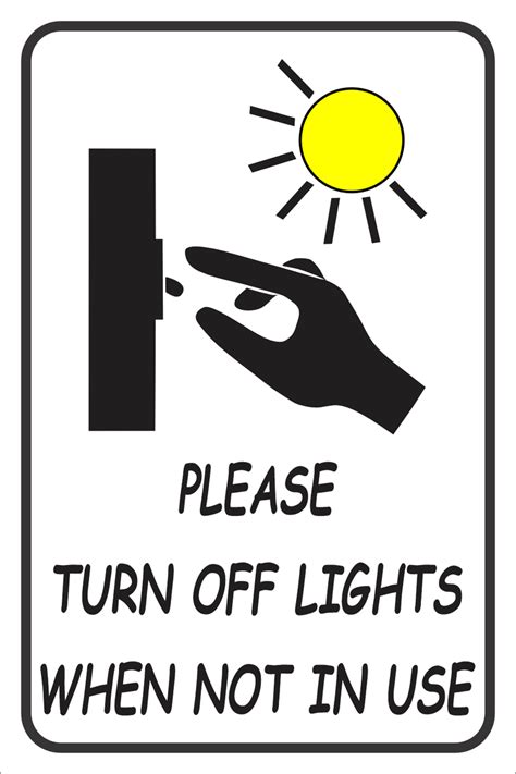 Please Turn Off Lights When Not In Use Safety Sign Cs02