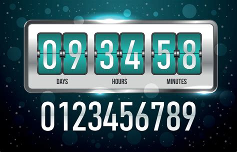 Countdown Digital Clock Template Set Vector Art At Vecteezy