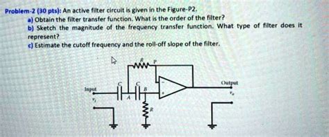Problem 2 30 Pts An Active Filter Circuit Is Given In The Figure P2 A Obtain The Filter