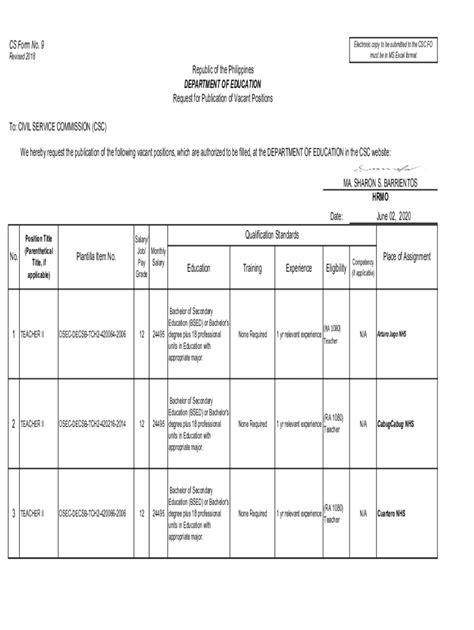 Fillable Online V2 Updated With Eeop Clause Cs Form No 9 Request For