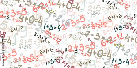 Solve Examples Seamless Background Of Randomly Placed Different