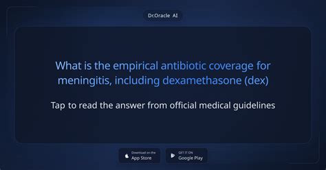 What Is The Empirical Antibiotic Coverage For Meningitis Including Dexamethasone Dex