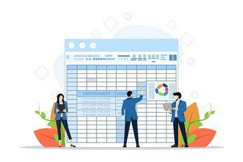 spreadsheet concept business team analyze big data or information