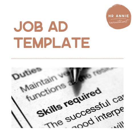 Job Ad Template Hr Annie Consulting