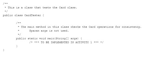 Solved Activity Design And Create A Card Class Chegg