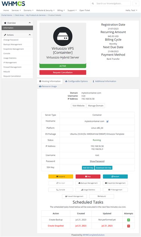 Virtuozzo Hybrid Server For Whmcs Modulesgarden