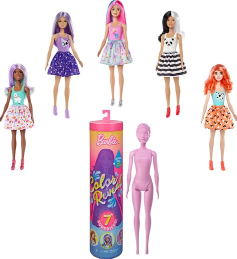 Buy Barbie Color Reveal Doll & Accessories, Animal-Themed Looks, 7 ...