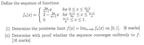 solved define the sequence of functions