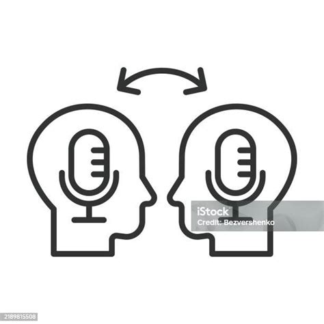 팟캐스트 헤드 라인 디자인의 아이콘 팟캐스트 머리 오디오 마이크 헤드폰 스트리밍 흰색 배경 벡터에 음성 녹음 팟캐스트 헤드 편집 가능한 획 아이콘 0명에 대한 스톡 벡터