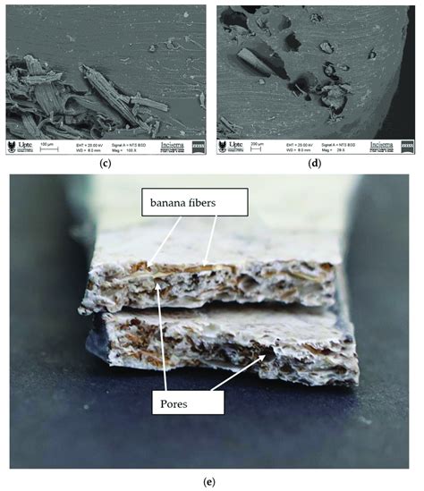 A Micrograph Of Banana Fiber B Micrograph Of Recycled High Density