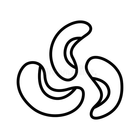 Cashew Nuts Outline Icon Isolated On White Organic Food Stock Vector Illustration Of Fresh