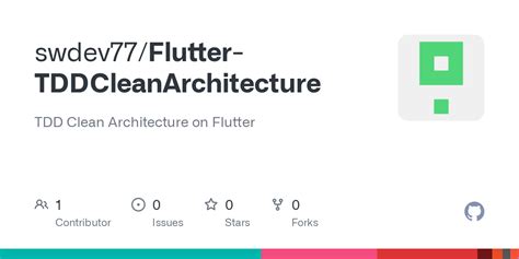 GitHub Swdev Flutter TDDCleanArchitecture TDD Clean Architecture On Flutter