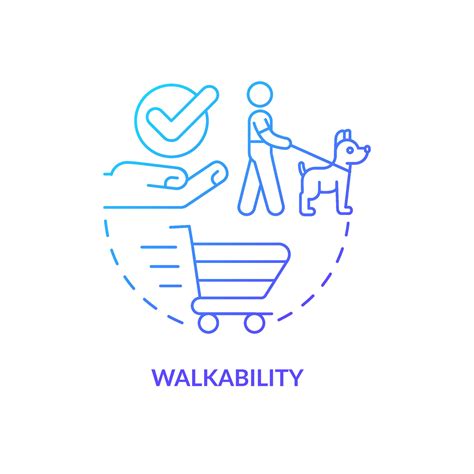 Walkability Blue Gradient Concept Icon Advantageous Relocation