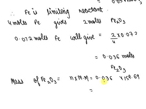 Video Solution Limiting Reagent Calculation Process 1 Determine Moles Of Each Reactant 2