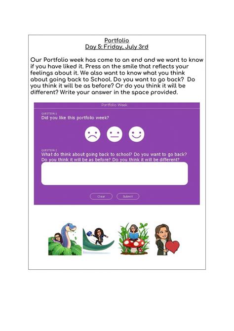 Portfolio Day 5 Interactive Worksheet Live Worksheets