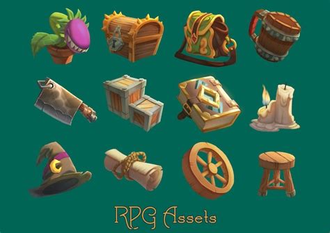 Premium Vector Rpg Asset Digital Painting Set