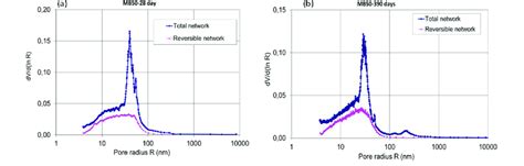Pore Size Distribution Curve Of Mb50 Mortar After A 28 Days And B