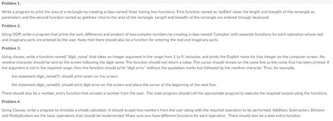 Solved Problem Write A Program To Print The Area Of A Chegg
