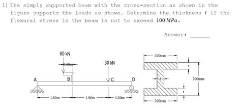 Solved 1 The Simply Supported Beam With The Cross Section