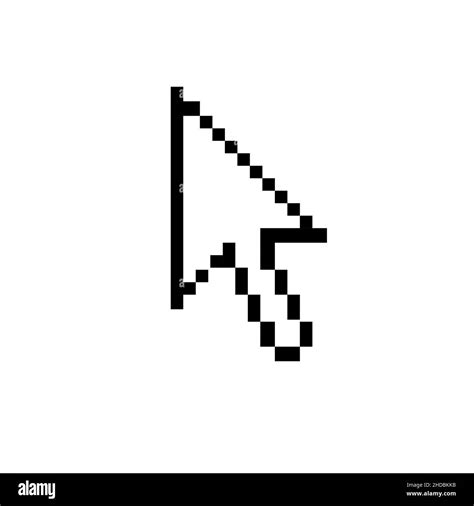 Hand Cursor Icon Flat Old School Computer Graphic 8 Bit Stock Vector