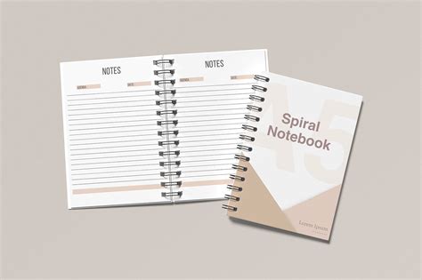 A5 Spiral Notebook Mockup On Behance