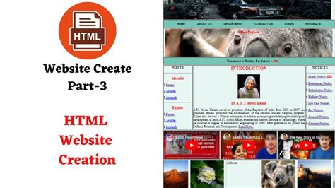Part 3 Html Website Create Html Mini Project Html Webpage Creation Html Website Youtube