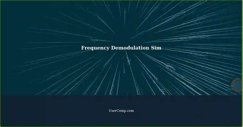 Frequency Demodulation Simulation An Alternative Method