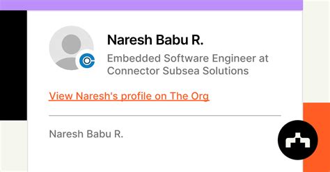 Naresh Babu R Embedded Software Engineer At Connector Subsea