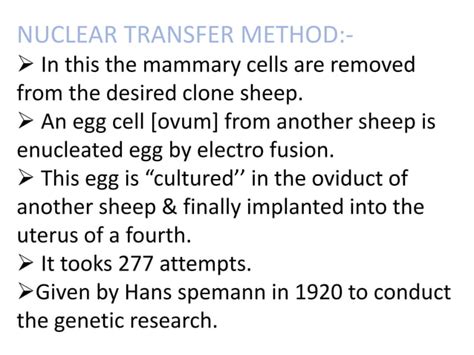 Cloning In Mammals By Nuclear Transfer Technique Pptx