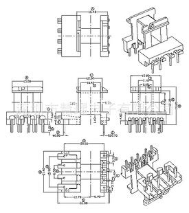 Ef2009 Ef20高频变压器骨架安规卧5 4针 Hxw Ee2001排距20 5mm 阿里巴巴