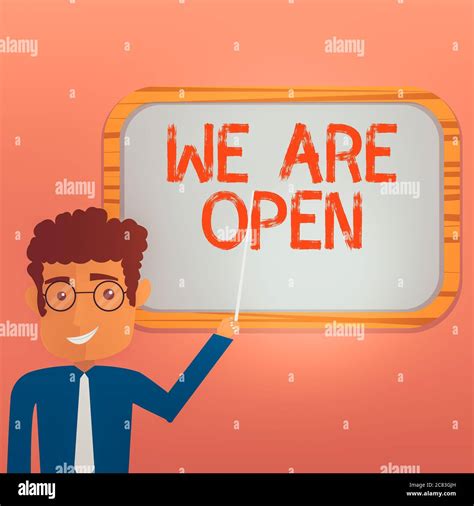 Conceptual Hand Writing Showing We Are Open Concept Meaning No