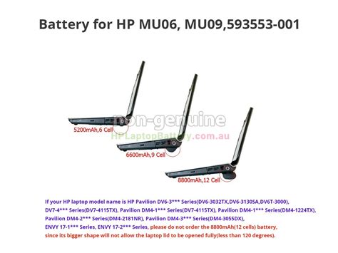 battery for HP 593553-001 laptop,5200mAh replacement HP 593553-001 ...