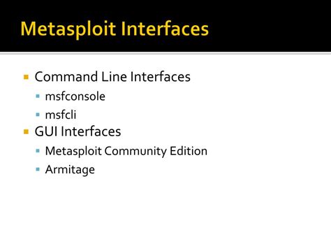 Ppt Introduction To Metasploit Exploiting Web Applications